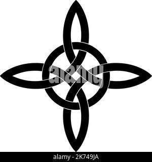 Wicca symbol - Power of four elements. The Witch's Knot. Vector illustration Stock Vector Image ...