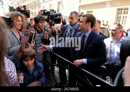Emmanuel Macron comes out of his Paris apartment Stock Photo - Alamy