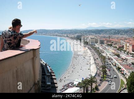 Nice, France, may 5th 2017 - Most famous avenue of the French Riviera ...