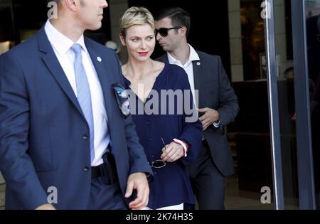 Princess Charlene arrives at Monaco Yacht Club Stock Photo - Alamy