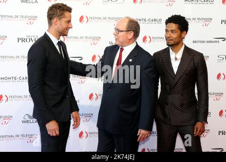 Justin Hartley, Prince Albert II of Monaco and Jussie Smollett arriving ...