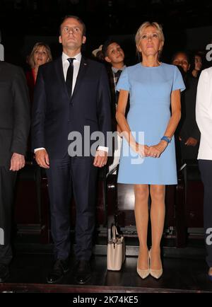 Brigitte Macron, Juan Manuel Santos, Emmanuel Macron and Maria ...