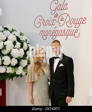 Christopher Froome et sa femme. ©C DODERGNY Monaco, July 28th 2017 ...