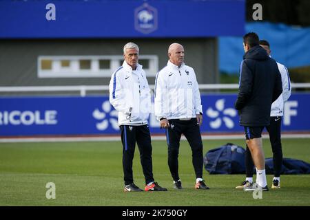 Didier DESCHAMPS head coach and Guy STEPHAN assistant coach of France ...
