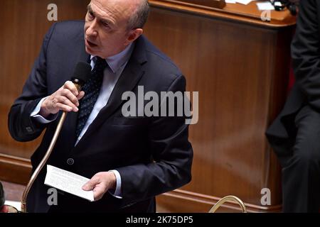 Minister of the Interior Gerard Collomb during Question Time at the ...
