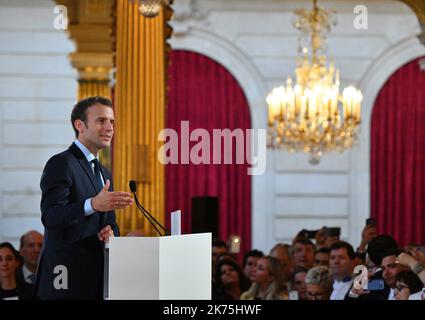 Brigitte Macron and Agriculture Minister Stephane Travert leaving the ...