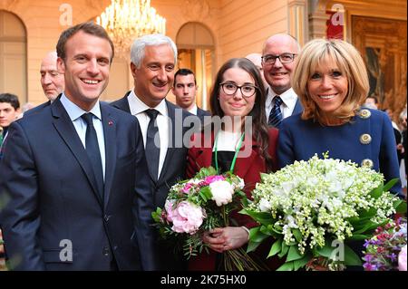 Brigitte Macron and Agriculture Minister Stephane Travert leaving the ...