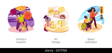 Social skills and inclusion activities isolated cartoon vector ...