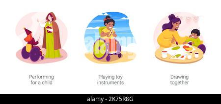 Developmental activities in special childcare isolated cartoon vector ...