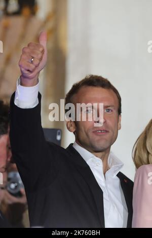 Emmanuel Macron during the France Music Week reception at the Elysee ...