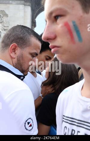 French supporters celebrates France's victory against Croatia in 2018 ...