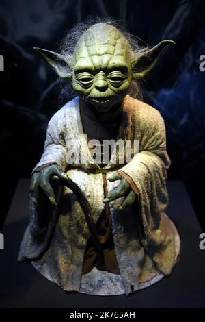 Yoda puppet powered by Franck OZ (episode V) in the exhibition Star ...