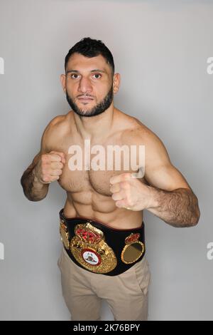 Portrait of French boxer Arsen Goulamirian, WBA regular world champion ...