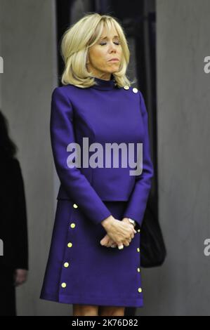 Brigitte Macron and First Lady of the US Melania Trump pictured at a ...