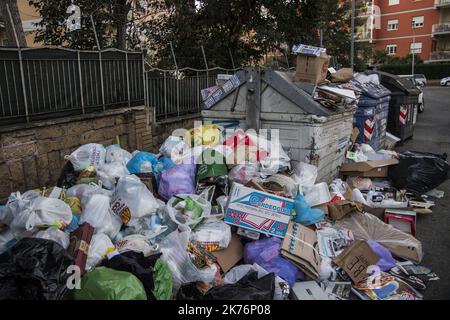 A general view of discarded rubbish building up across various ...