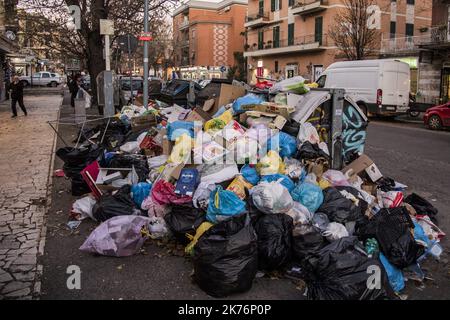 A general view of discarded rubbish building up across various ...