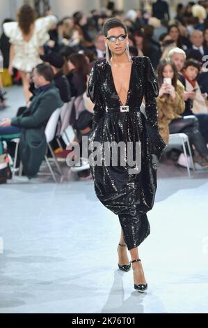 A model walks the runway during the Alexandre Vauthier Haute Couture ...