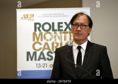 Zeljko Franulovic at the press conference before the 2019 Rolex Masters ...