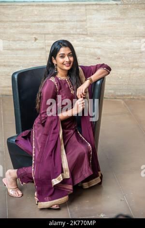 Indian actress Sonal Monteiro poses for photos during the promotion of ...