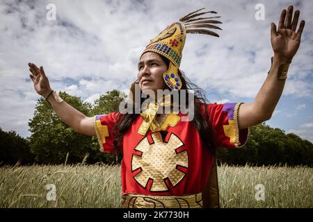 Runa Jose Mercado, Peruvian shaman, dressed as an Inca emperor. Several ...