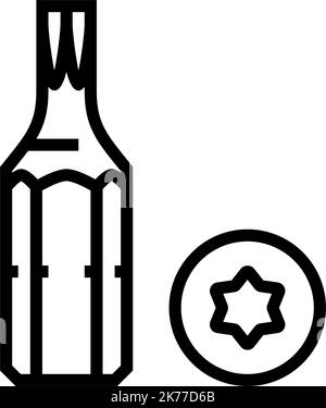 torx drive screwdriver bit line icon vector illustration Stock Vector ...