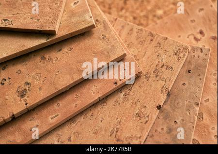 Precut pieces of cork for instrument repair and various crafts Stock ...