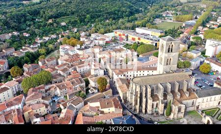Aerial views of Lodeve, South of France Stock Photo - Alamy