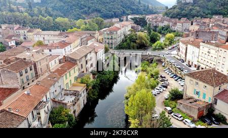 Aerial views of Lodeve, South of France Stock Photo - Alamy