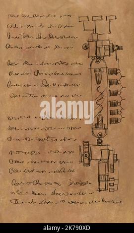 Abstract text. Imitation of a very old handwriting of an unknown ...