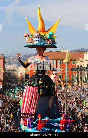Festivities during the Nice Carnival in Nice, France on Sunday February ...