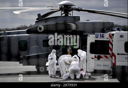 Caen Carpiquet, France, april 2nd 2020 - About fifty covid-19 patients ...