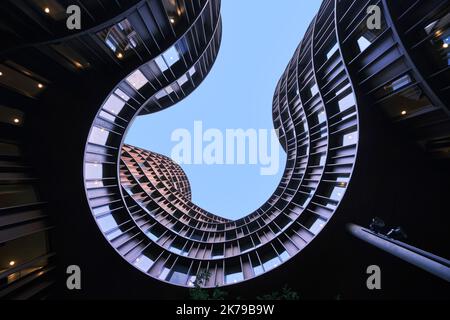 Copenhagen, Denmark - Sept 2022: Axel Towers comprising five round ...