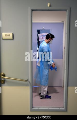 Medical staff including doctors and nurses at the CHRU de Nancy ...