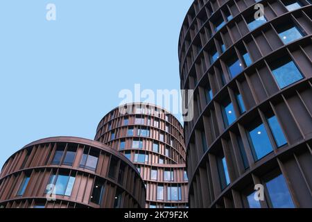 Copenhagen, Denmark - Sept 2022: Axel Towers comprising five round ...