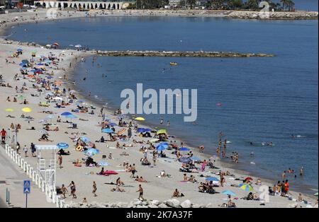 Menton, France, june 24th 2020 - Such a hot weather for the first days ...