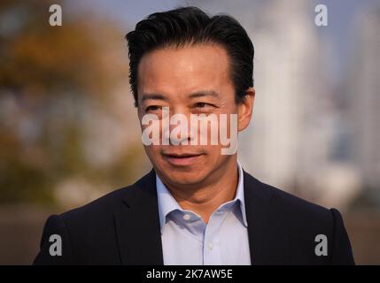 Vancouver Mayor-elect Ken Sim speaks during a news conference in ...