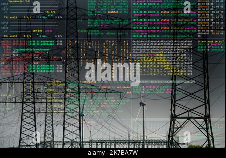 Symbolic image Critical infrastructure, blackout danger, cyberterrorism ...