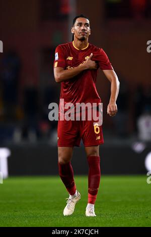 Chris Smalling of AS Roma looks dejected during the Serie A match ...