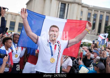 Axel Clerget and the French Judo Olympic team, mixed team gold ...