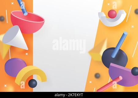 Geometric plexus pattern digital 3d shapes 3 vertical gradient color ...