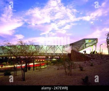Pedestrian bridge in Tucson, Arizona designed to look like a ...