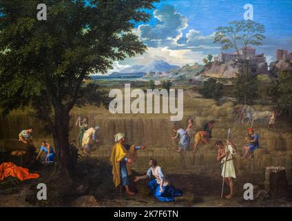 Nicolas Poussin - Landscape with a Castle Stock Photo - Alamy