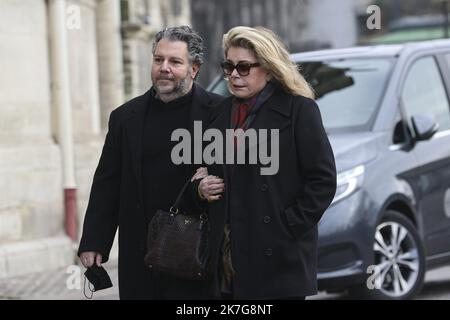 ©Sebastien Muylaert/MAXPPP - Catherine Deneuve lors des obseques de l ...