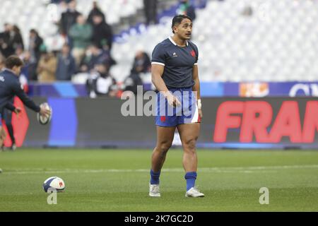 Yoram Moefana of France in action during the Guinness Six Nations 2025 match between Italy and ...