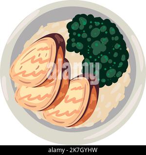 flat katsudon illustration Stock Vector Image & Art - Alamy