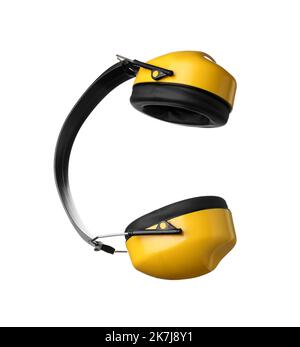 Modern hearing protectors on white background Stock Photo - Alamy