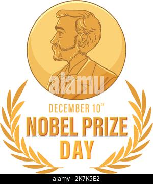 Nobel Prize Day text for banner or poster design illustration Stock ...