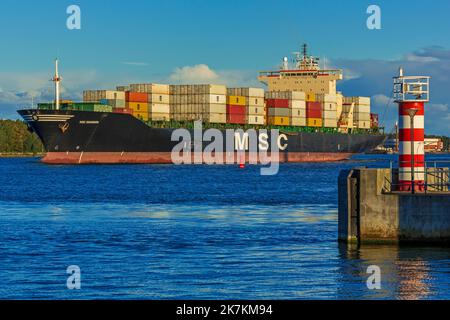 Container ship, Akmena-Dane River, Klaipeda, Eponymous County ...