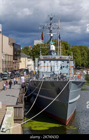 Naval ship Suduvis, Dane River, Klaipeda, Eponymous County, Lithuania ...