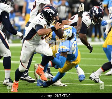 Denver Broncos quarterback Russell Wilson (3) plays against the Kansas ...